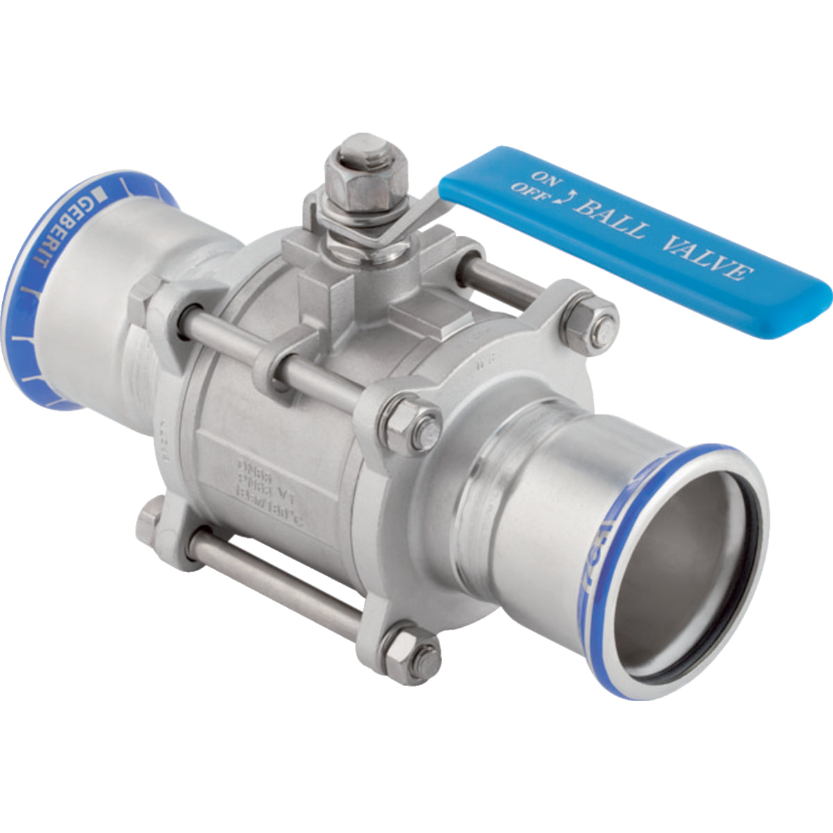 Geberit Mapress Stainless Steel Ball Valve With Actuator Lever, Flange