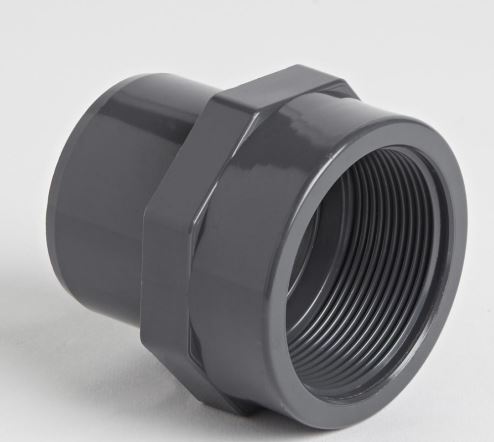 PVC Plain Threaded Female Adapter - Imperial | Flocon Valves Pipes ...